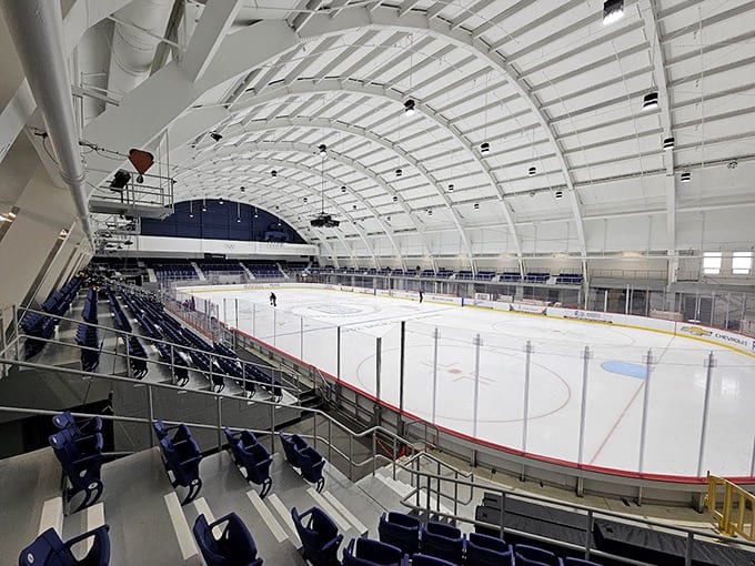 Inside the ice arena where dreams of hockey glory are born, or at least where people learn to skate without falling.