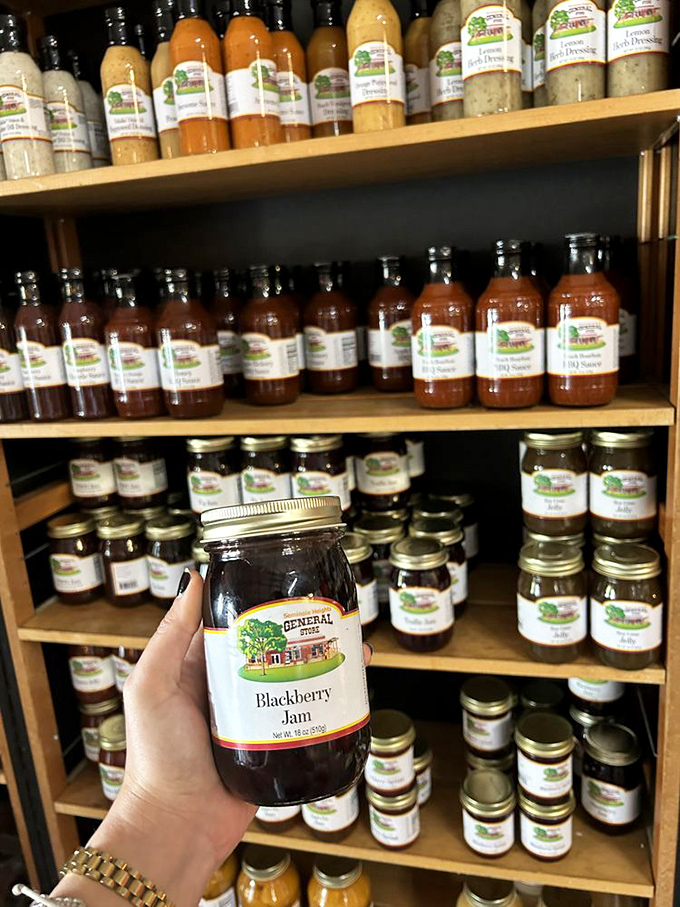 Local jams and jellies line the shelves in every flavor imaginable, turning a sandwich stop into a pantry-stocking mission.
