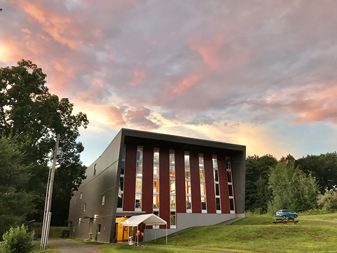 Modern circus arts find home in mountain valleys, where aspiring aerialists practice defying gravity in buildings that look like they're auditioning for architectural awards and winning.