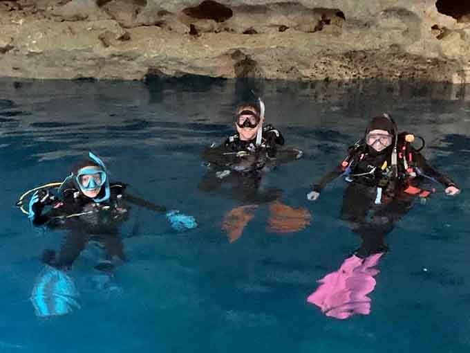 These divers are exploring passages that mastodons never got to see, which seems only fair given the whole extinction thing they dealt with.