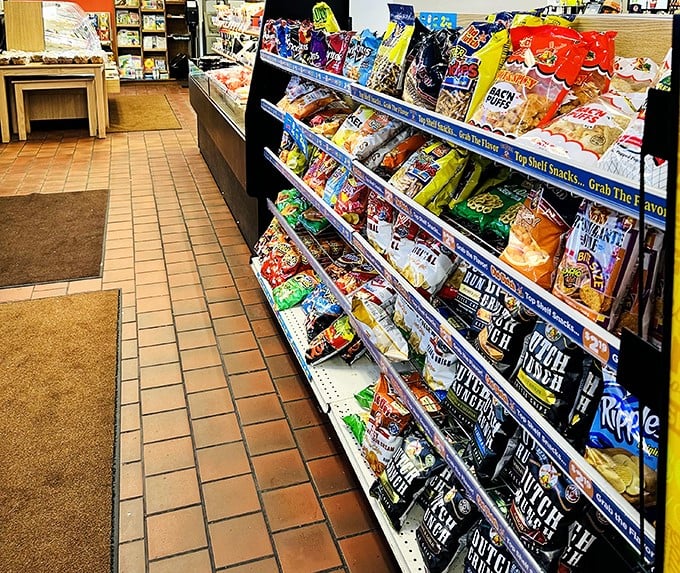 This snack aisle could fuel a cross-country road trip or a really impressive movie marathon, possibly both.