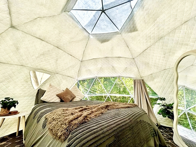 The bedroom that makes you question why we ever decided to live with solid roofs when stars make such spectacular ceiling decorations.