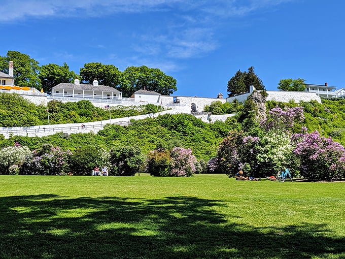 Fall transforms Trestle Park into a golden wonderland where visitors can crunch through nature's carpet while breathing in the crisp Michigan air.