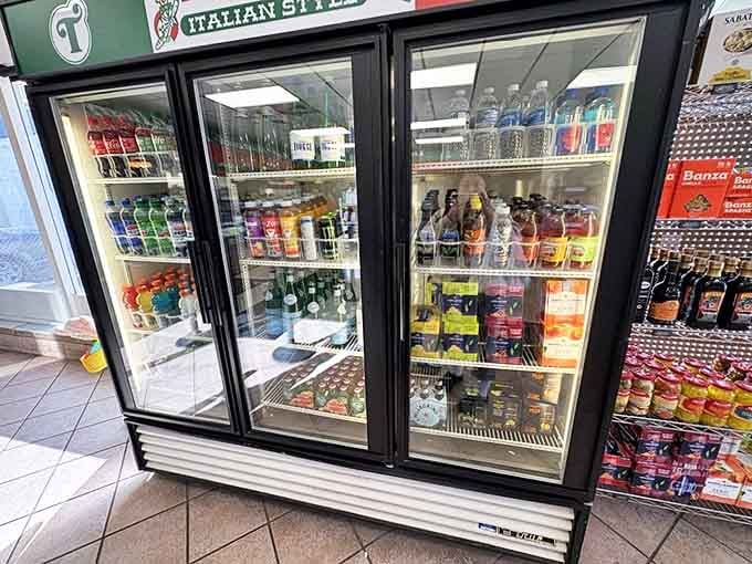 The drink cooler &ndash; because even the perfect cannoli needs something to wash it down with. Italian sodas pair surprisingly well with ricotta-filled treats.