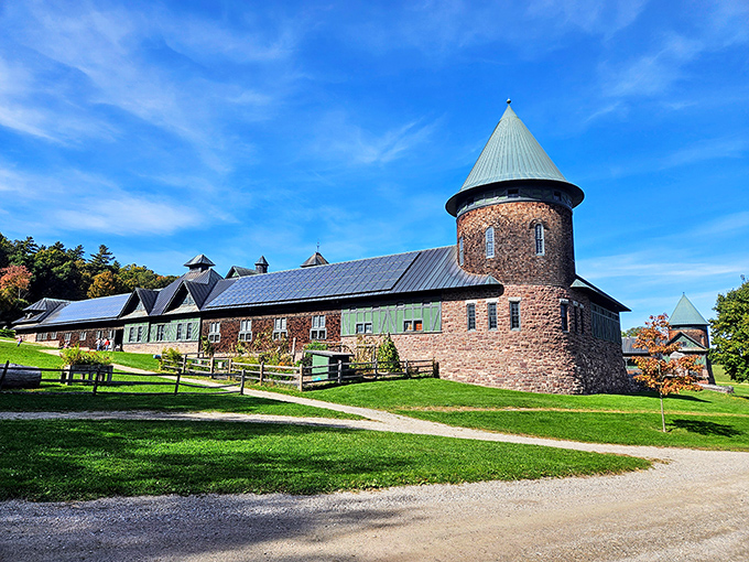 The Farm Barn's distinctive tower stands sentinel over the property, a brick-and-mortar exclamation point on the landscape.