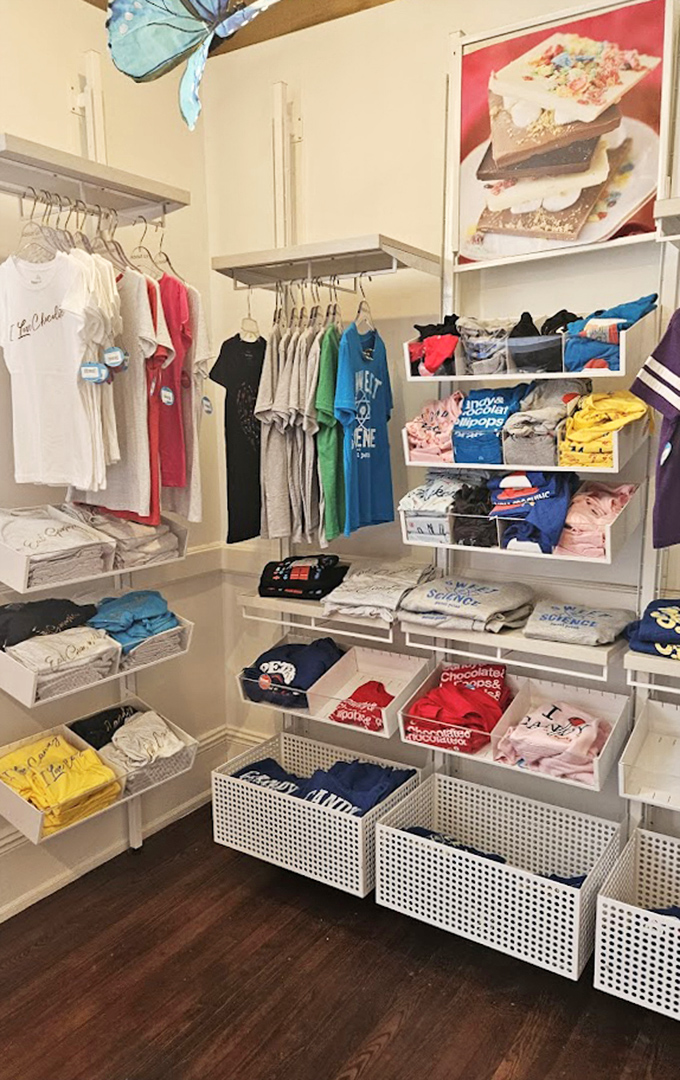 The merchandise section lets you take home Sweet Pete's magic, though sadly, t-shirts contain significantly less sugar than the treats.