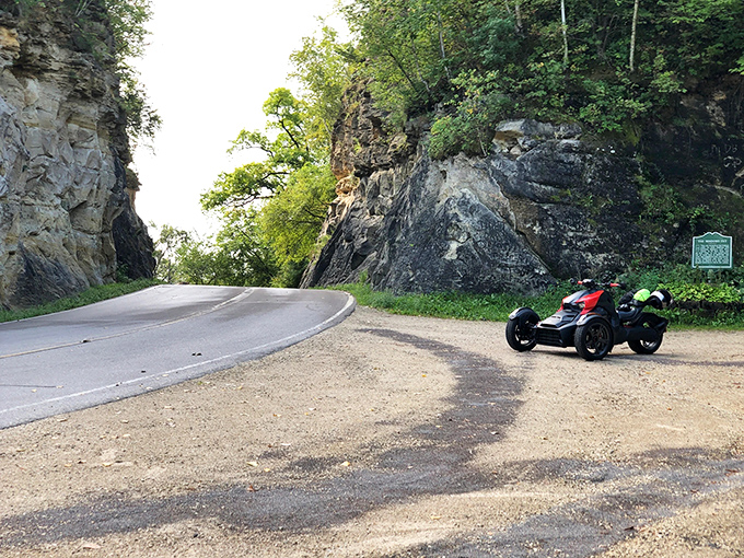 This sleek Can-Am Ryker represents how far transportation has evolved since the days when horses struggled to climb Phillips Ridge.
