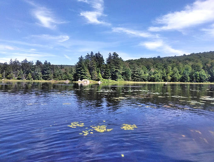 Rock Lake in all its glory &ndash; where the water is so clear you can count fish, and the reflections are worthy of a calendar cover.