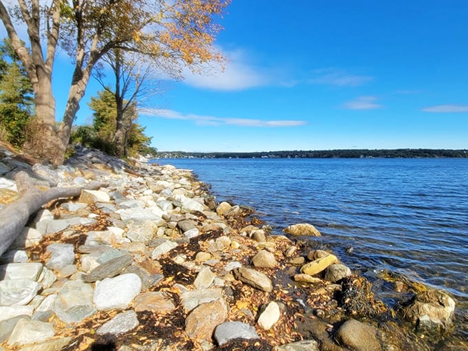 Belfast's working waterfront history contributes to the sea glass treasures found along its accessible downtown beach