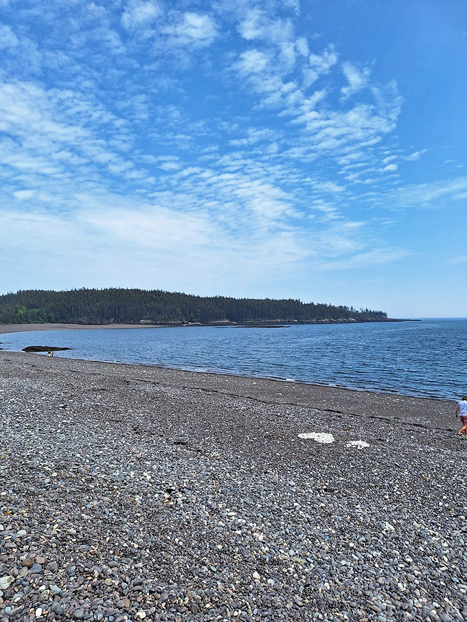 Jasper Beach's famous colored stones create a natural mosaic, each one polished by countless Atlantic waves.