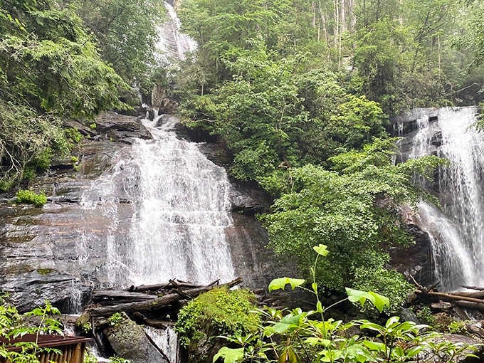 Ruby Falls' underground cascade glows with ethereal light, revealing the hidden wonder deep within Tennessee's Lookout Mountain.