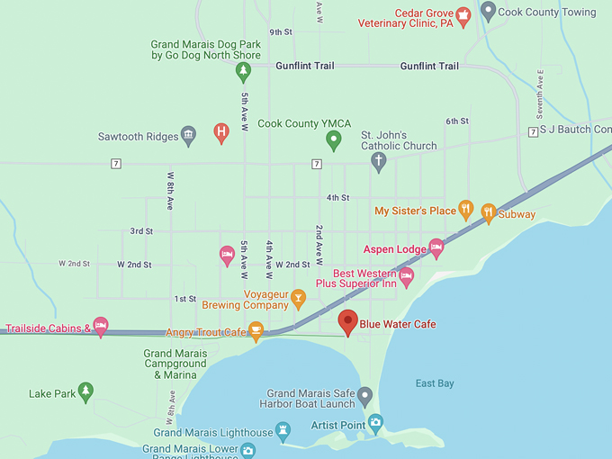 blue water cafe 10 map