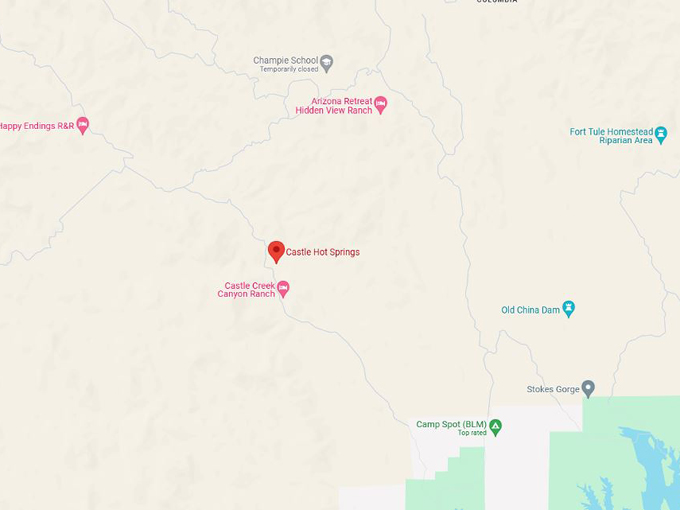 castle hot springs 10 map