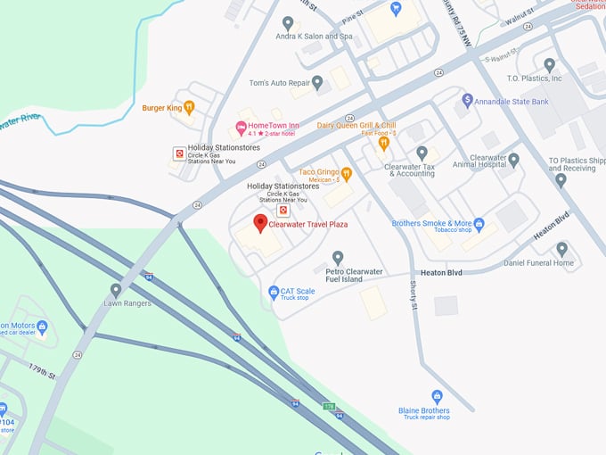 clearwater travel plaza 10 map