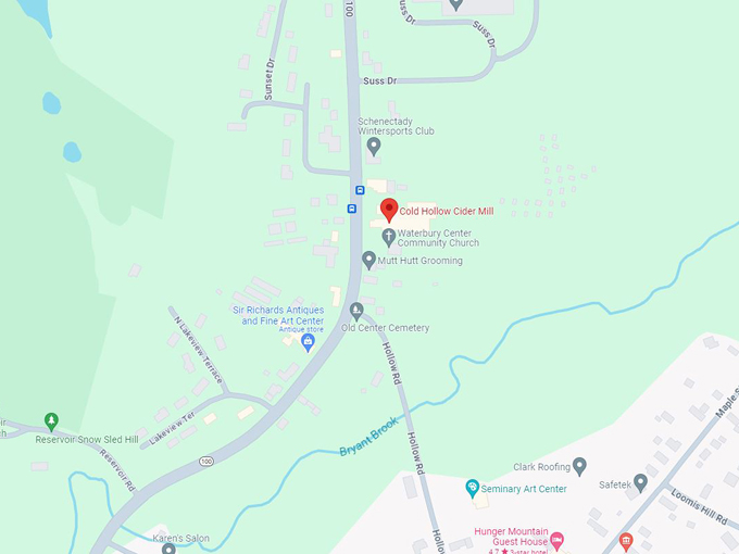 Cold Hollow Cider Mill 10 Map