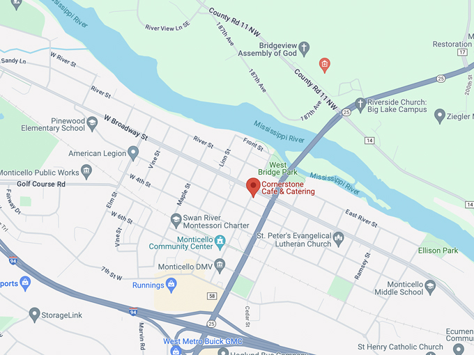 cornerstone cafe 10 map