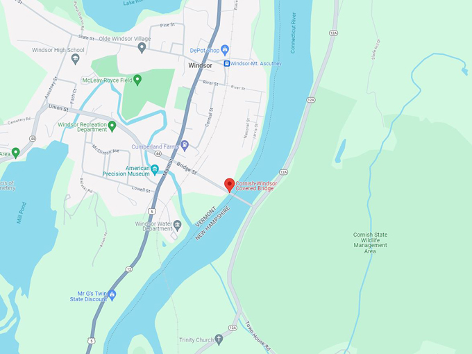 cornish windsor covered bridge 10 map