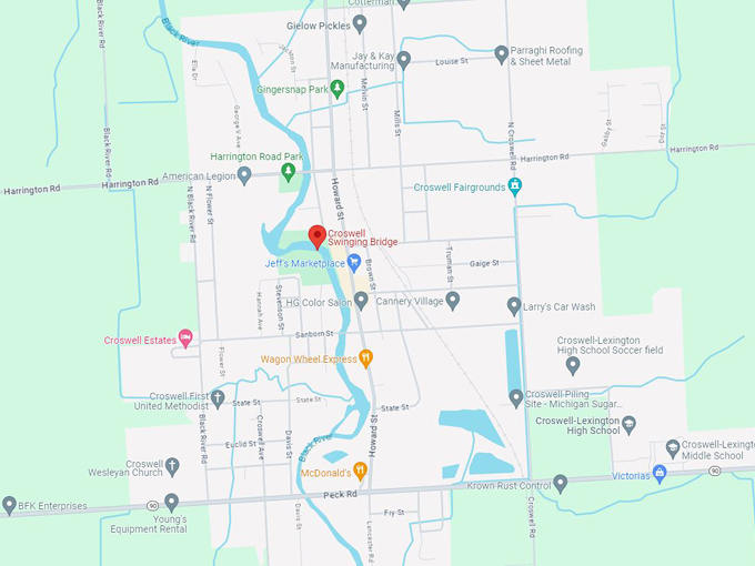 Croswell Swinging Bridge 10 Map