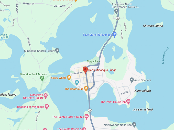 dans minocqua fudge 10 map