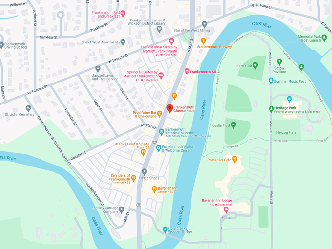 frankenmuth cheese haus 10 map