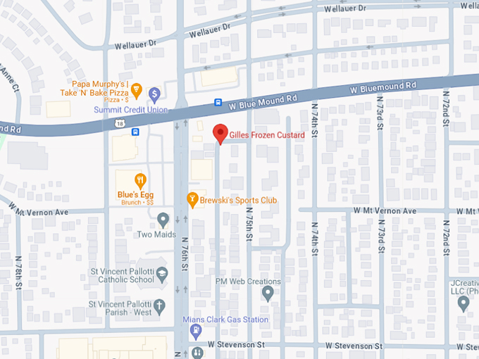 Gilles Frozen Custard 10 map