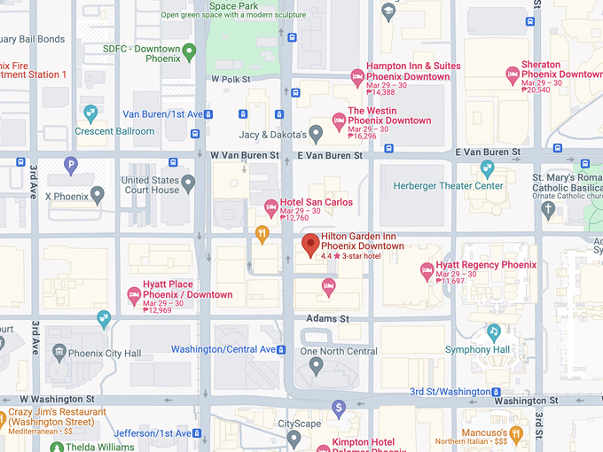hilton garden inn phoenix downtown 10 map