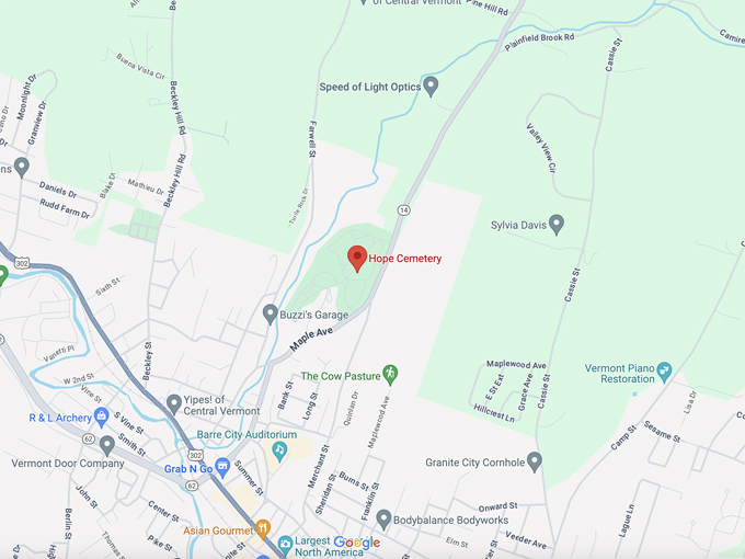 hope cemetery 10 map