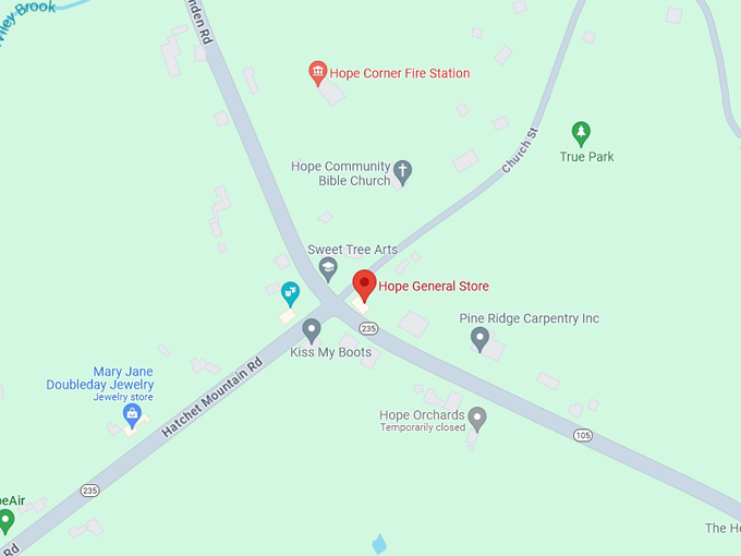 hope general store 10 map