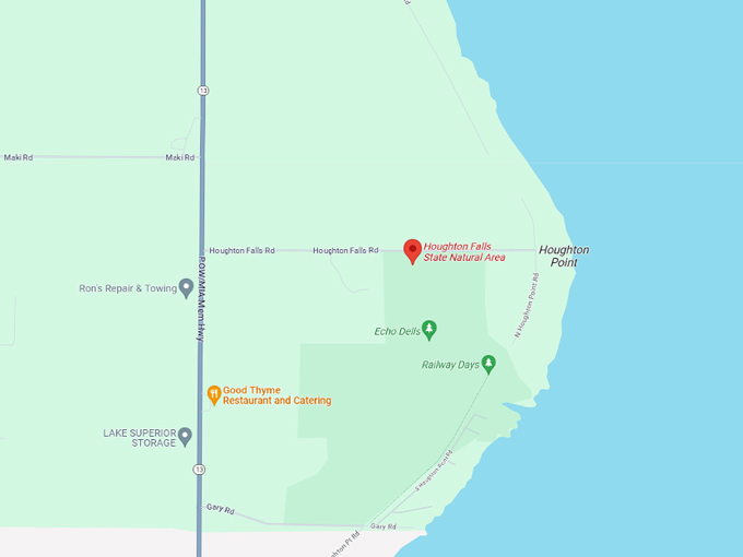 houghton falls natural area 10 map