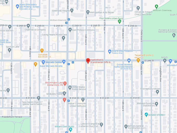 Ingebretsen's Scandinavian Gifts & Foods 10 Map