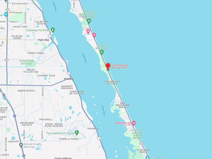 Juan Ponce de Le&oacute;n Landing 10 Map