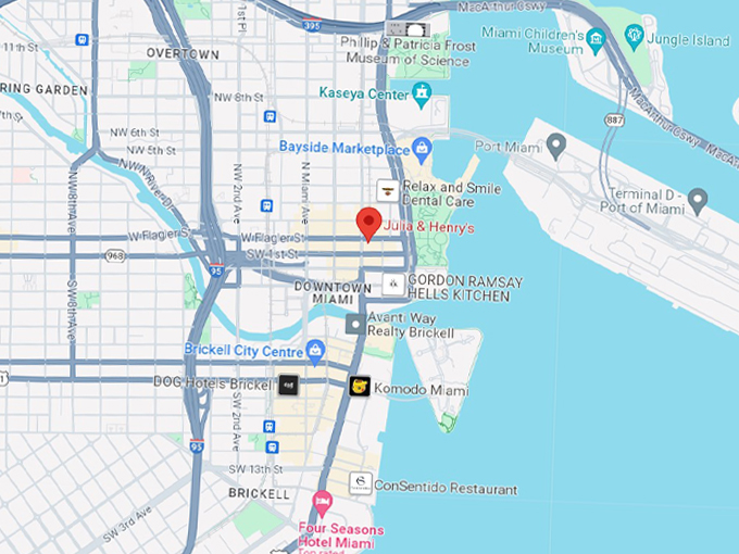 Julia & Henry's 11 Map