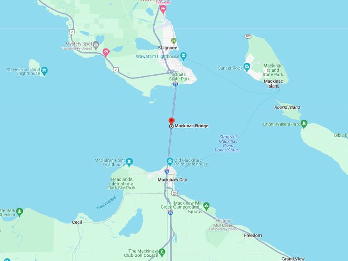 mackinac bridge 10 map
