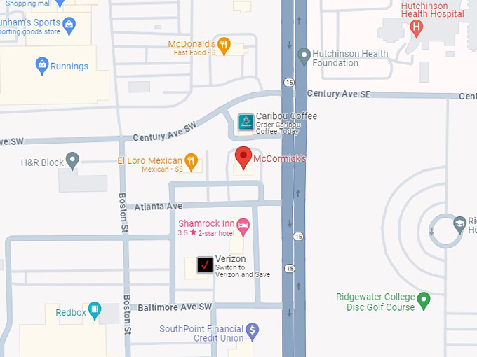 McCormick's Family Restaurant 10 Map