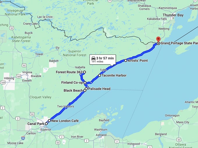 minnesota highway 61 drive 10 map