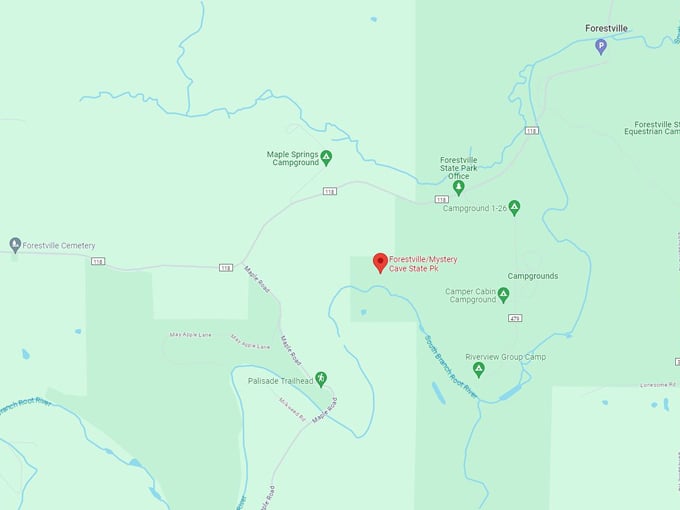 Mystery Cave State Park 10 Map