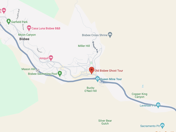 old bisbee ghost tour 10 map