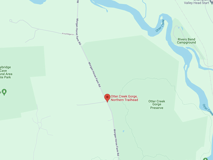 otter creek gorge trail 10 map