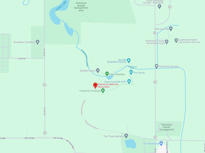 Pipestone National Monument 10 Map