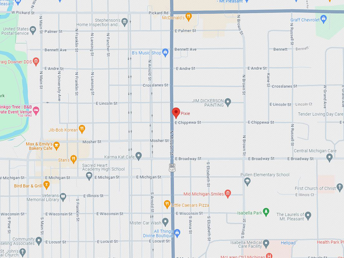 Pixie Restaurant 10 Map