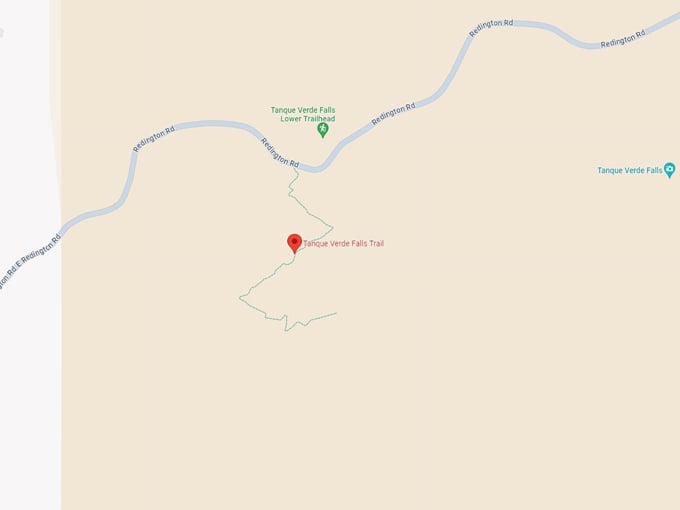 tanque verde falls trail 10 map