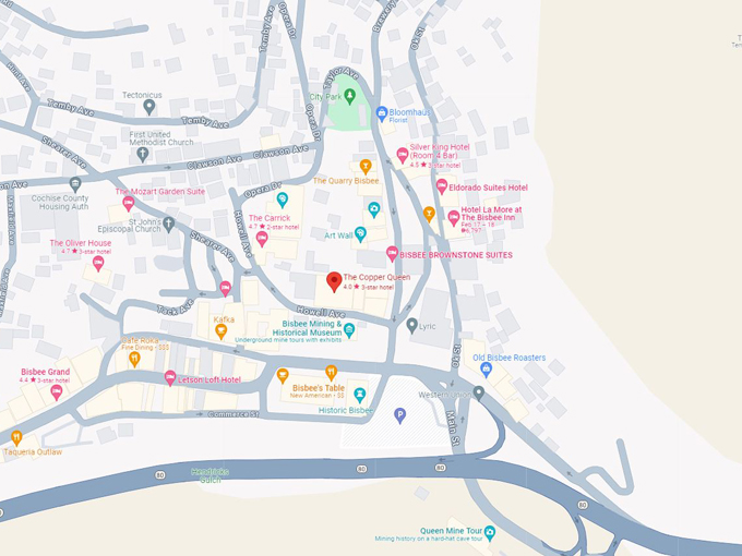 the copper queen hotel 10 map