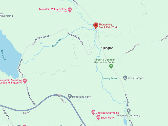 thundering brook falls trail 10 map