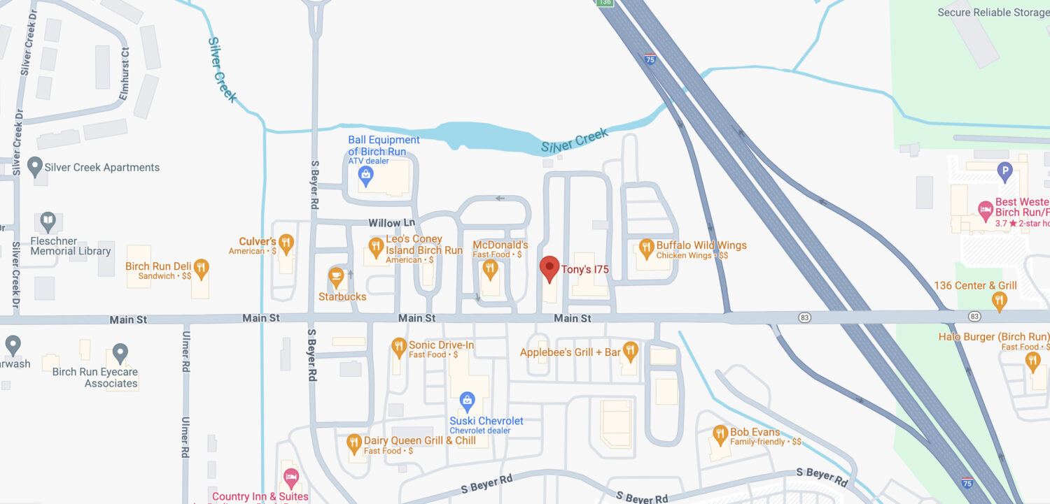 tonys i75 restaurant 10 map