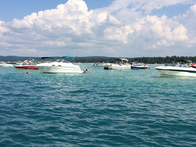 torch lake sand bar