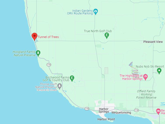 tunnel of trees hike 10 map