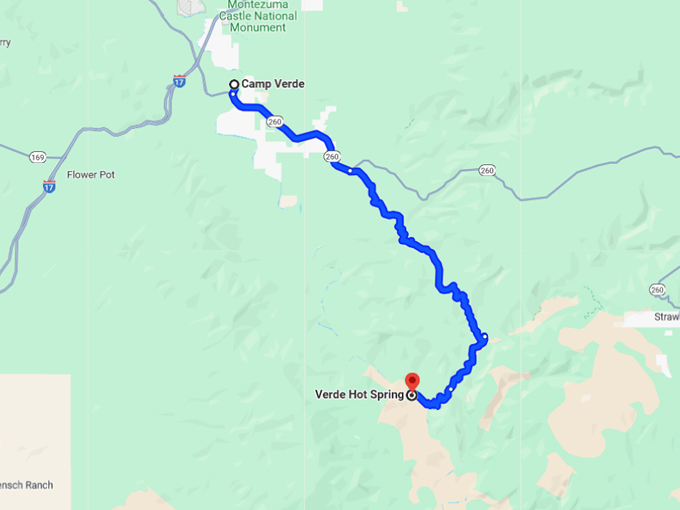 Verde Hot Springs Resort 10 Map