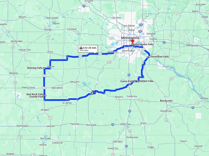 waterfall loop 10 map