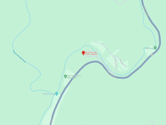 west fork oak creek trailhead 10 map