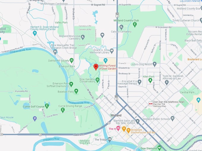 Whiting Forest of Dow Gardens 10 Map